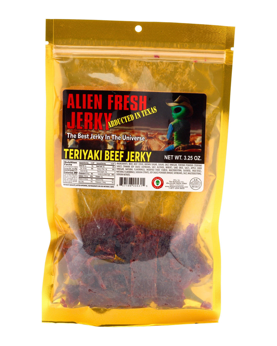 Tx Style Teriyaki Beef Jerky 325oz Alien Fresh Jerky