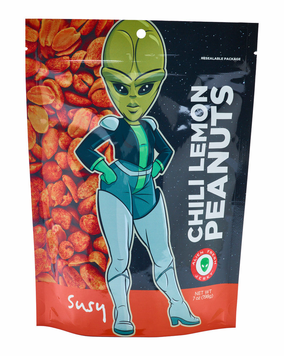 Chili Lemon Peanuts (7 oz) | Alien Fresh Jerky | Baker, CA