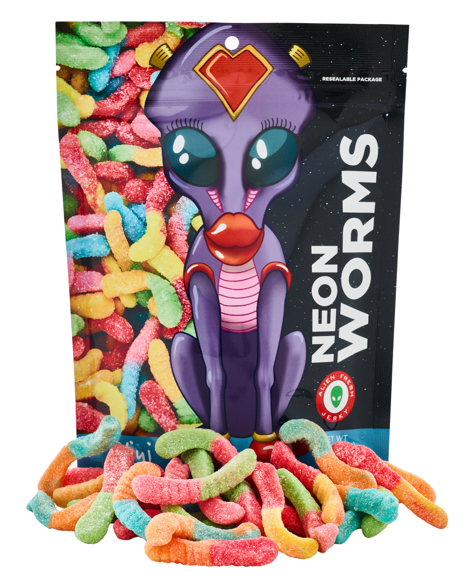 Neon Worms | Alien Fresh Jerky | Alien Themed Snacks