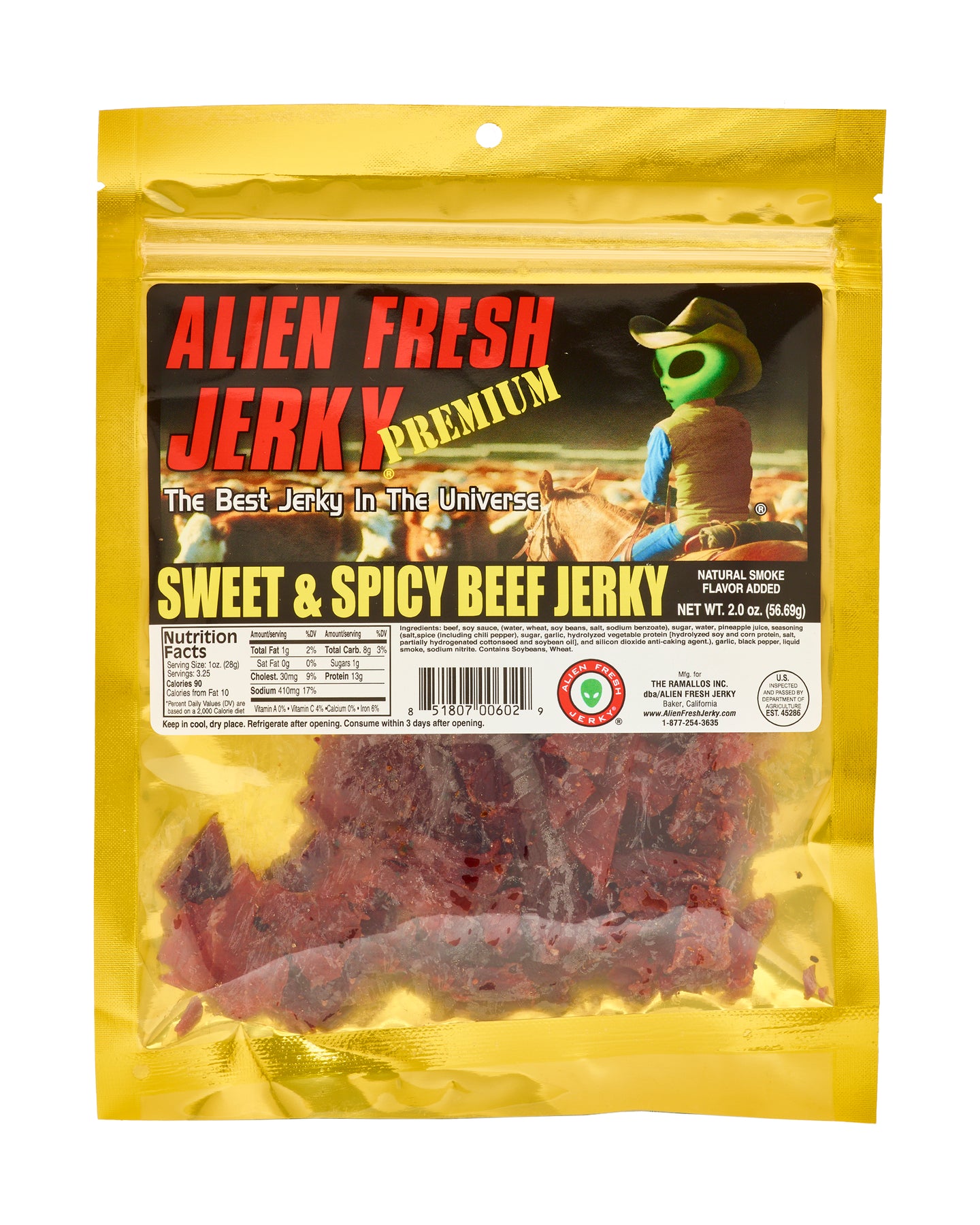 Alien Fresh Jerky | Sweet and Spicy Beef Jerky (2 oz)