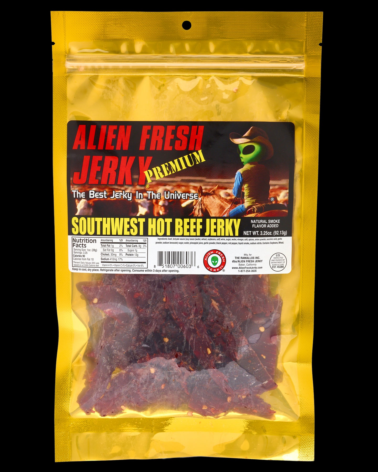 Our Classic 3.25oz Premium Flavors | Alien Fresh Jerky | Novelty Jerky ...